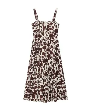 Mint Velvet Linen Blend Printed Midi Dress
