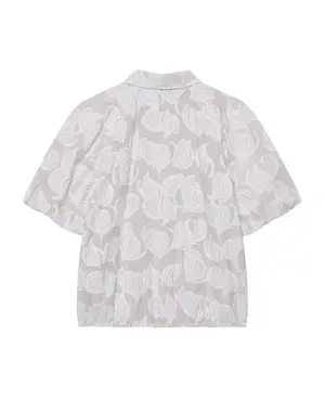Mint Velvet Cotton Jacquard Puff Sleeve Shirt