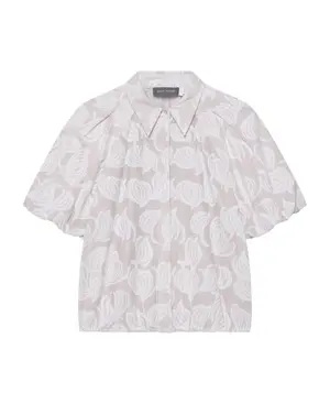 Mint Velvet Cotton Jacquard Puff Sleeve Shirt