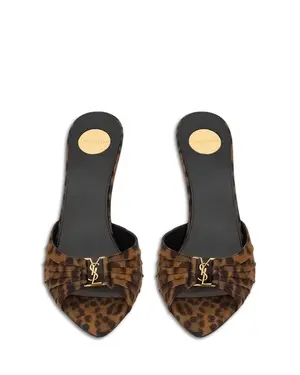 Saint Laurent Babylone Mules - Leopard