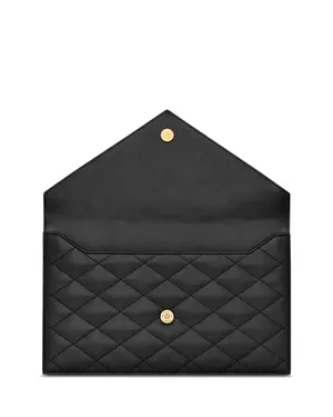 Saint Laurent Quilted Monogram Pouch - Black