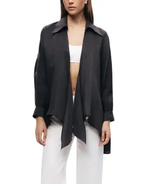 NOCTURNE Front-tie Longline Shirt