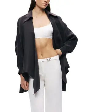 NOCTURNE Front-tie Longline Shirt