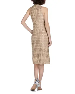 EMILY SHALANT Sequin Mock Neck Dress