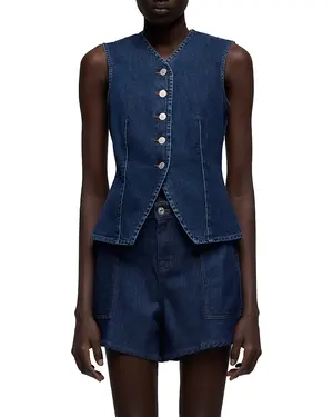 7 For All Mankind Sleeveless Denim Vest