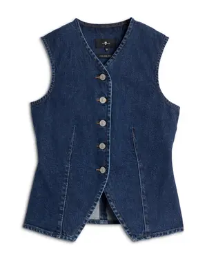 7 For All Mankind Sleeveless Denim Vest