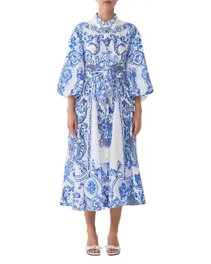 Camilla Printed Shirt Dress - Ceramic Panoramic