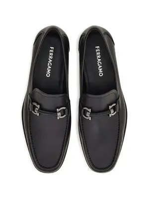 FERRAGAMO Gancini Ornament Calf Leather Loafers