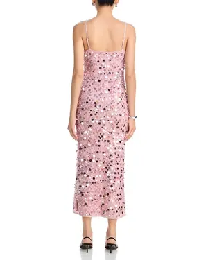 Aqua Bendita Paillette Embellished Maxi Dress