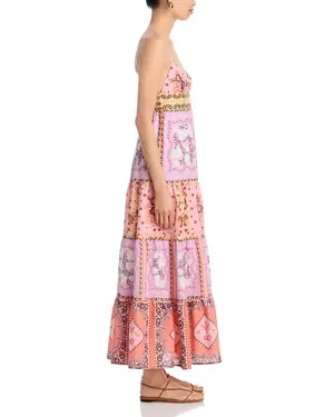 Aqua Bendita Tiered Maxi Dress
