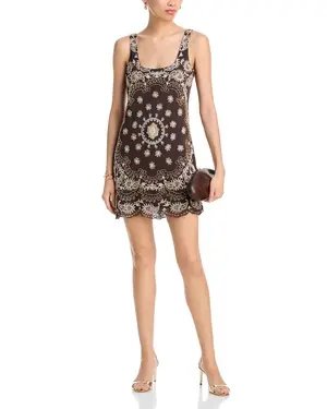 Aqua Bendita Embellished Mini Dress