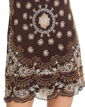 Aqua Bendita Embellished Mini Dress