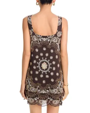 Aqua Bendita Embellished Mini Dress