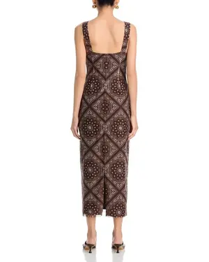 Aqua Bendita Mesh Cutwork Midi Dress