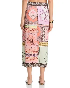 Aqua Ruffle Wrap Maxi Skirt