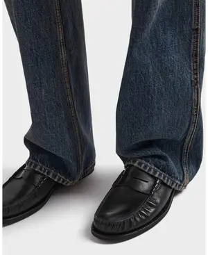 Prada Brushed Leather Loafers - Black
