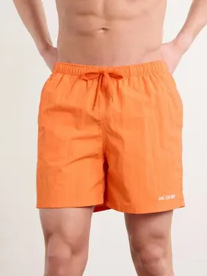 Aimé Leon Dore Straight-leg Logo-embroidered Shell Drawstring Shorts - Orange