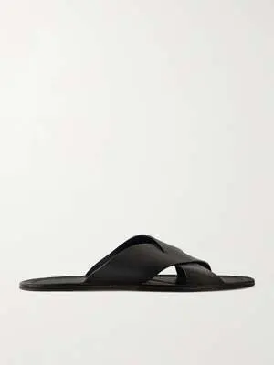 THE ROW Malick Full-grain Leather Sandals - Black