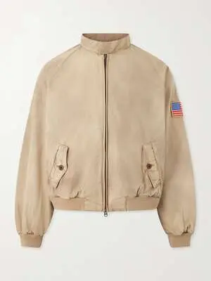 CHERRY LOS ANGELES Logo-embroidered Cotton-twill Bomber Jacket - Tan