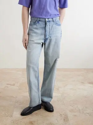 Auralee Wide-leg Faded Denim Jeans