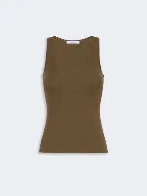 Max Mara Sleeveless Ribbed Viscose Crepe Jumper