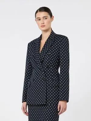 Max Mara Double-breasted Polka Dot Jersey Blazer