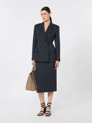Max Mara Double-breasted Polka Dot Jersey Blazer