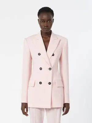 Max Mara Double-breasted Natural Stretch Wool Blazer
