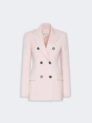 Max Mara Double-breasted Natural Stretch Wool Blazer