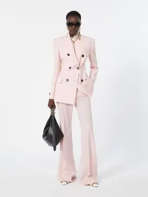 Max Mara Double-breasted Natural Stretch Wool Blazer