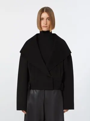 Max Mara Oversized Pure Wool Double Fabric Shawl Collar Jacket