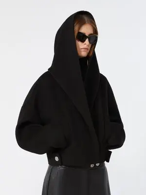 Max Mara Oversized Pure Wool Double Fabric Shawl Collar Jacket