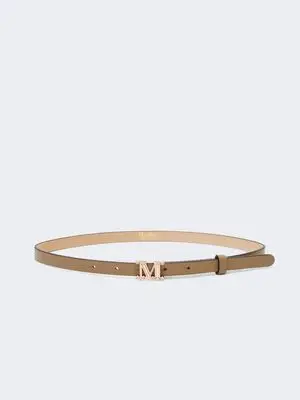 Max Mara Leather Monogram Belt - Mud