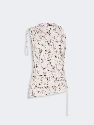Max Mara Draped Viscose Jersey Asymmetrical Top