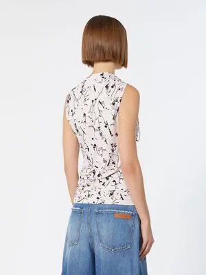 Max Mara Draped Viscose Jersey Asymmetrical Top