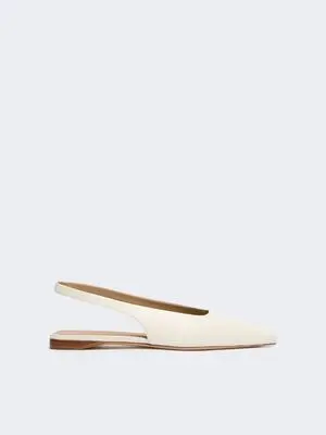 Max Mara Nappa Leather Flat Slingbacks