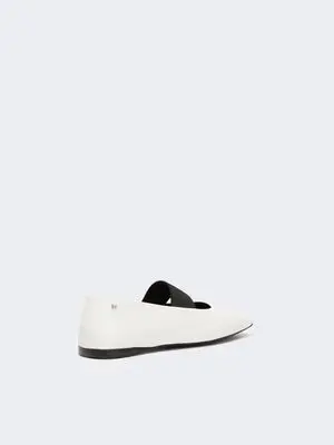 Max Mara Nappa Leather Ballet Flats - Ivory