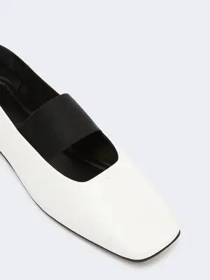 Max Mara Nappa Leather Ballet Flats - Ivory