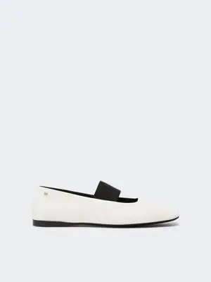 Max Mara Nappa Leather Ballet Flats - Ivory