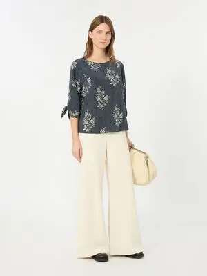 Max Mara Printed Silk Crepe De Chine Blouse