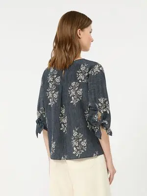 Max Mara Printed Silk Crepe De Chine Blouse