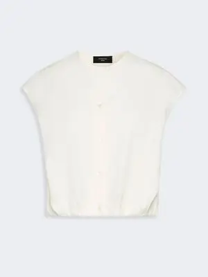 Max Mara Cotton Poplin Crop Top - White