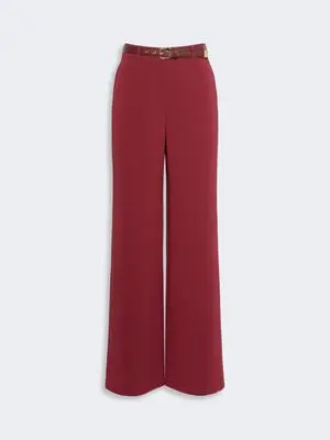 Max Mara Wide-fit Cady Trousers With Belt - Ruby
