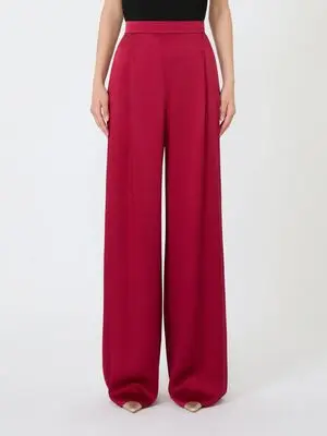 Max Mara Envers Satin Palazzo Trousers - Ruby