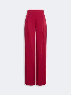 Max Mara Envers Satin Palazzo Trousers - Ruby