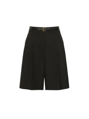 Max Mara Tailored Woolen Bermuda Shorts - Black