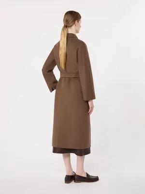 Max Mara Wool Broadcloth Midi Coat - Mud