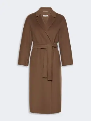 Max Mara Wool Broadcloth Midi Coat - Mud