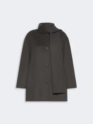 Max Mara Short Wool Coat With Scarf