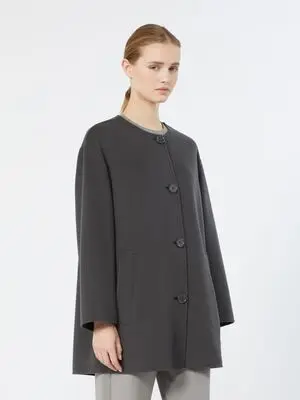 Max Mara Short Wool Coat With Scarf